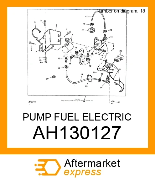 AH130127 - PUMP FUEL ELECTRIC fits JOHN DEERE | Price: $40.71 Stock ...