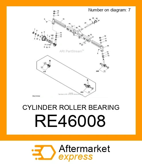 RE46008 - CYLINDER ROLLER BEARING fits JOHN DEERE