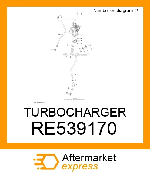RE539170 - TURBOCHARGER fits JOHN DEERE