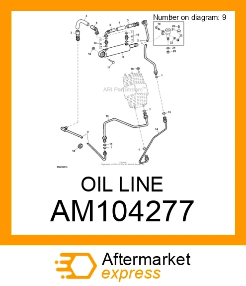 AM104277 - OIL LINE fits JOHN DEERE | Price: $118.06 Stock: Wisconsin