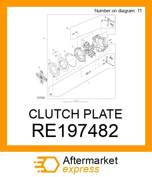 RE197482 - CLUTCH PLATE fits JOHN DEERE | Price: $553.62 Stock: Wisconsin