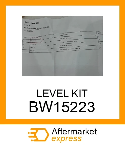 BW15223 - LEVEL KIT fits JOHN DEERE | Price: $73.74
