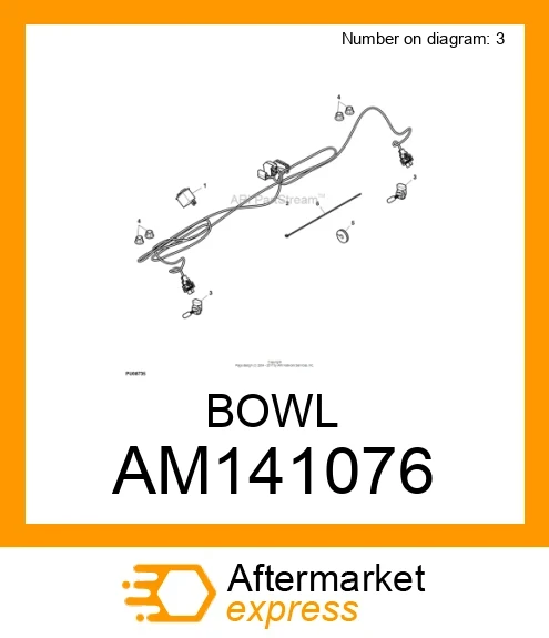 AM141076 - BOWL fits JOHN DEERE | Price: $58.43 Stock: Wisconsin