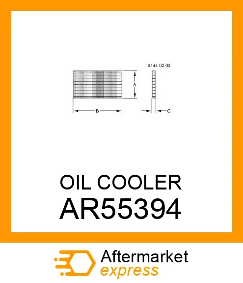 AR55394 - OIL COOLER fits JOHN DEERE | Price: $147.46 Stock: Florida