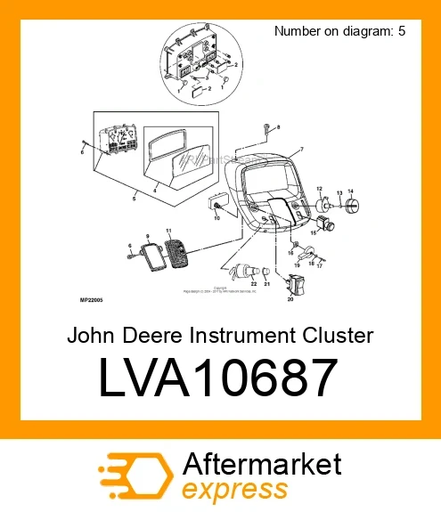 LVA10687 - Instrument Cluster fits JOHN DEERE