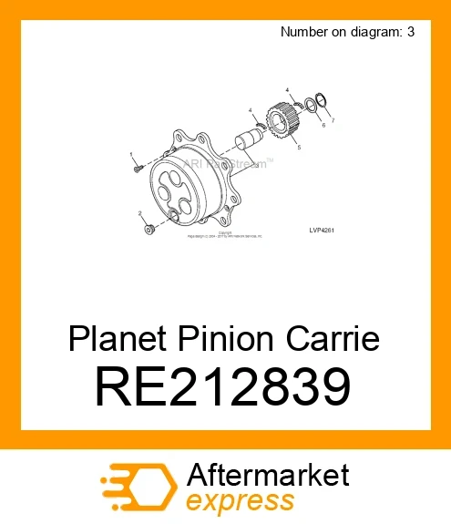 RE212839 - Planet Pinion Carrie fits JOHN DEERE