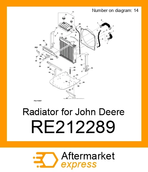 RE212289 - Radiator for John Deere Tractor, fits JOHN DEERE | Price ...