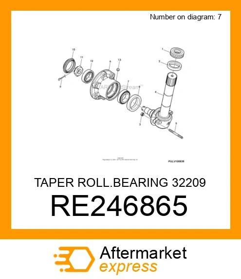 RE246865 - TAPER ROLL.BEARING 32209 fits JOHN DEERE