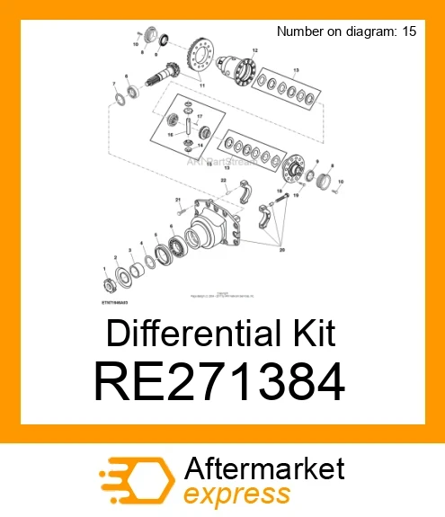 RE271384 - Differential Kit fits JOHN DEERE | Price: $348.30 Stock: Kansas
