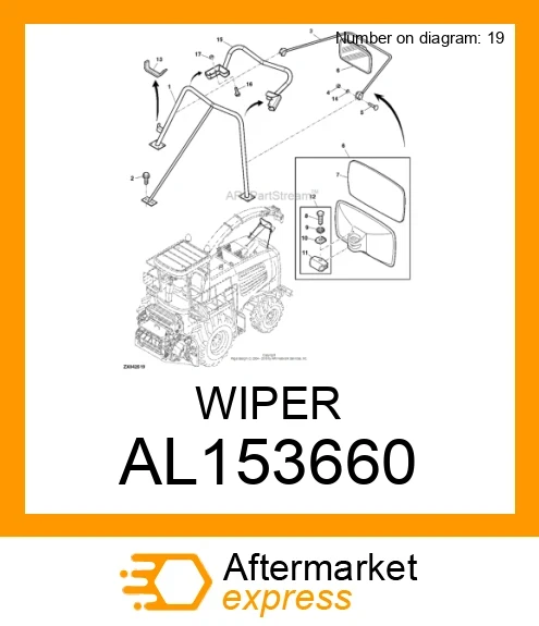 AL153660 - WIPER fits JOHN DEERE | Price: $23.51