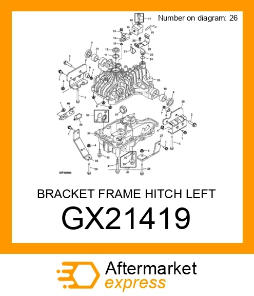 GX21419 - BRACKET FRAME HITCH LEFT fits JOHN DEERE | Price: $37.65 ...