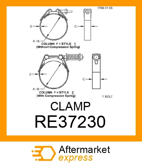 RE37230 - CLAMP fits JOHN DEERE | Price: $16.09