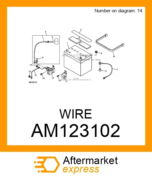 AM123102 - WIRE fits JOHN DEERE | Price: $13.11