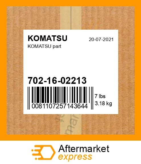 702-16-02213 - part fits KOMATSU | Price: $4,351 Stock: Florida