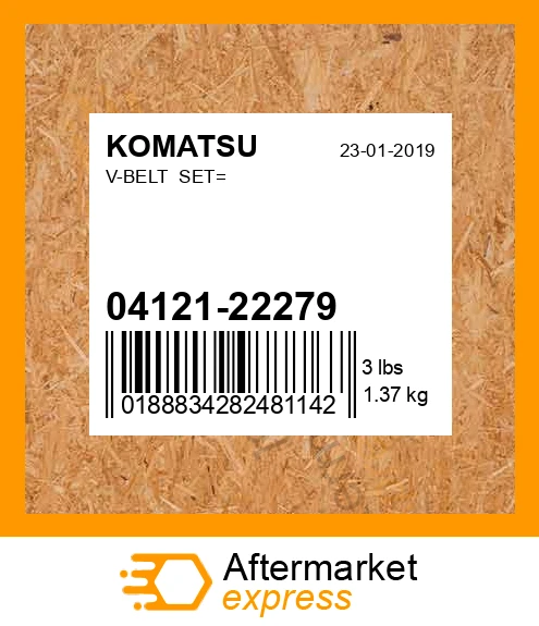 04121-22279 - V-BELT SET= fits KOMATSU | Price: $108.65 Stock: Florida