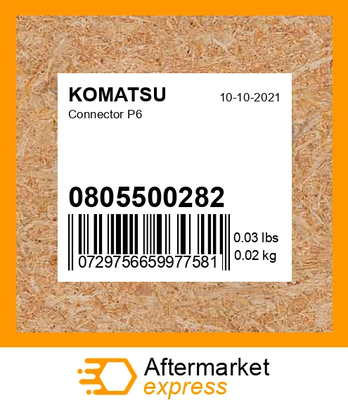 08055-00282 - Connector P6 fits KOMATSU | Price: $41.58 Stock: Texas