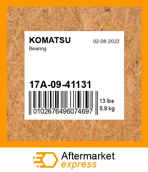 17A-09-41131 - Bearing fits KOMATSU | Price: $707.78 Stock: Florida
