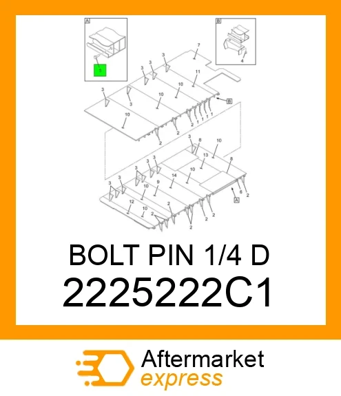 2225222C1 - BOLT PIN 1/4 D fits NAVISTAR | Price: $2.05 Stock: US