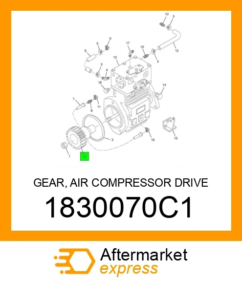 1830070C1 - GEAR, AIR COMPRESSOR DRIVE WITHOUT KEYWAY fits NAVISTAR ...