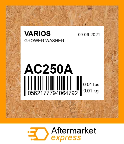 AC250A - GROWER WASHER fits VARIOS | Price: $0.14 Stock: Tennessee