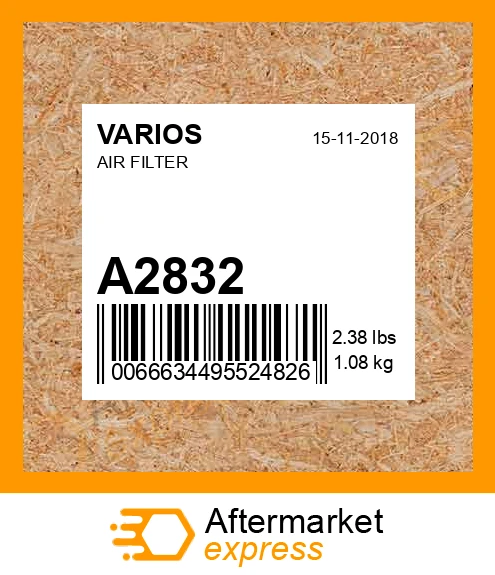 A2832 - Air Filter fits VARIOS | Price: $71.78