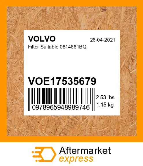 VOE17535679 - Filter Suitable 0814661BQ fits VOLVO | Price: $19.80 ...