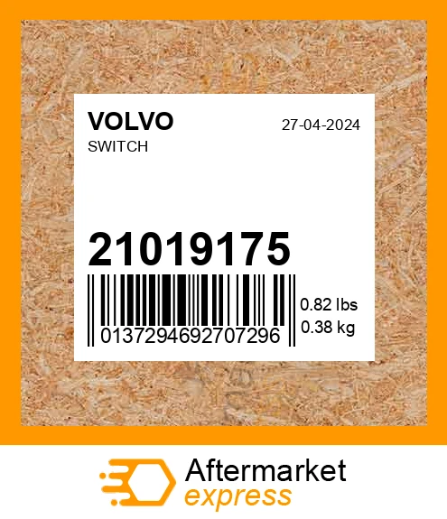 21019175 - Switch fits VOLVO | Price: $123.75 Stock: Florida