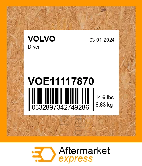 VOE11117870 - Dryer fits VOLVO | Price: $561.33 Stock: Florida
